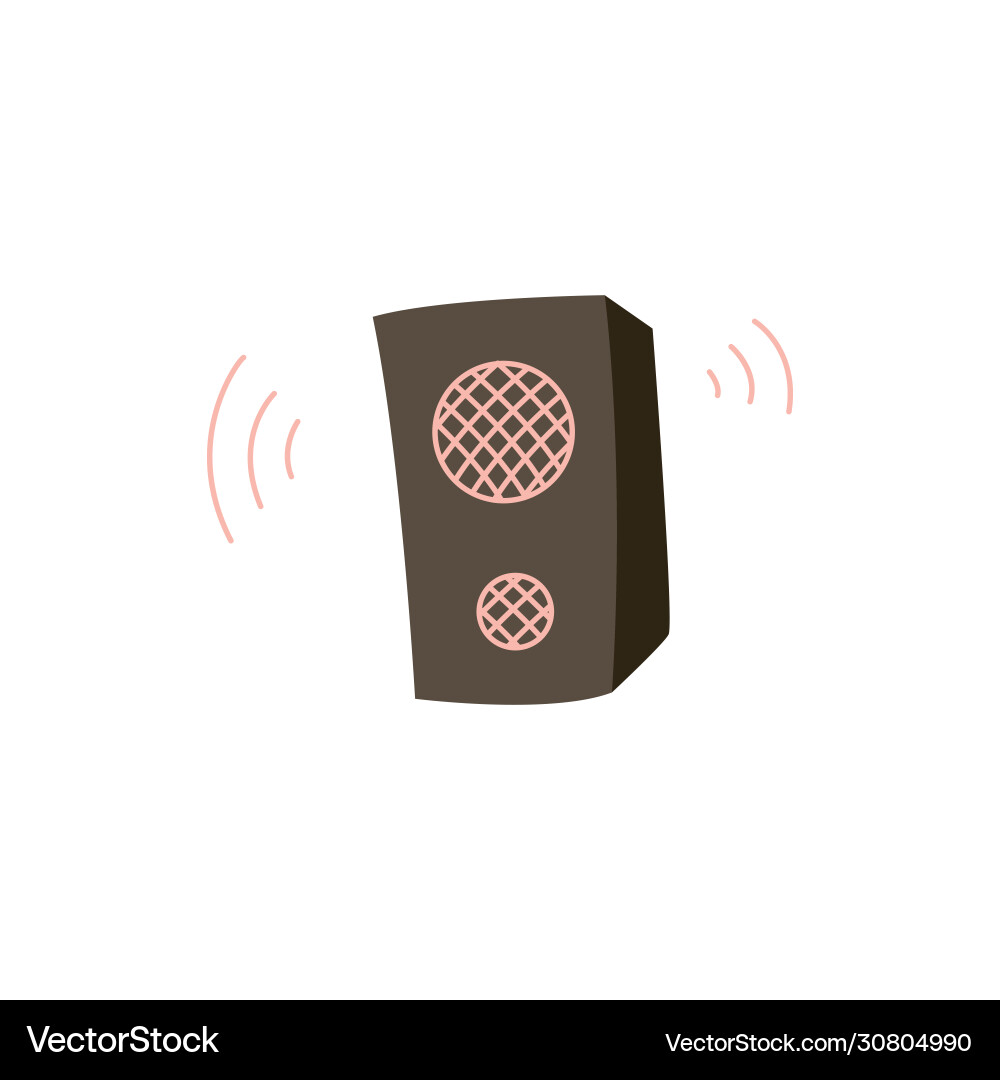 Studio music audio speakers cartoon icon flat Vector Image