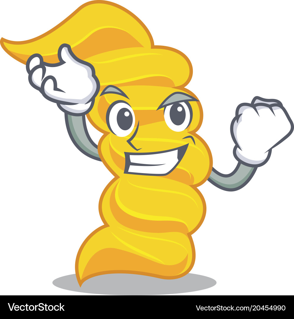 Successful fusilli pasta character cartoon Vector Image
