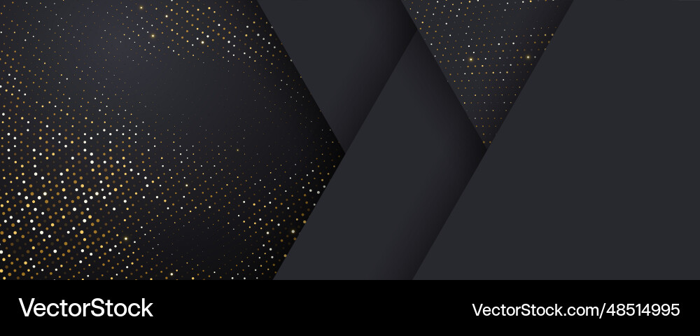 Background black and gold halftone shine dots Vector Image