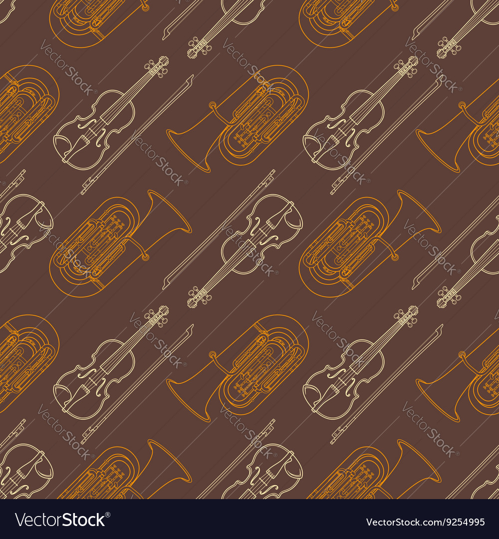 Classical music instruments seamless pattern Vector Image