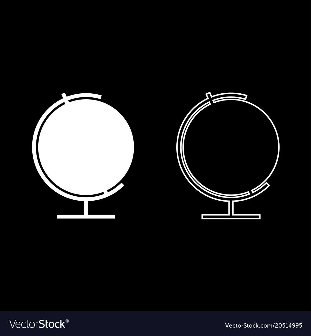 Globe icon set white color flat style simple image