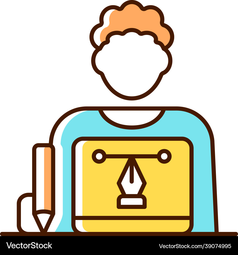 Graphic designer rgb color icon Royalty Free Vector Image