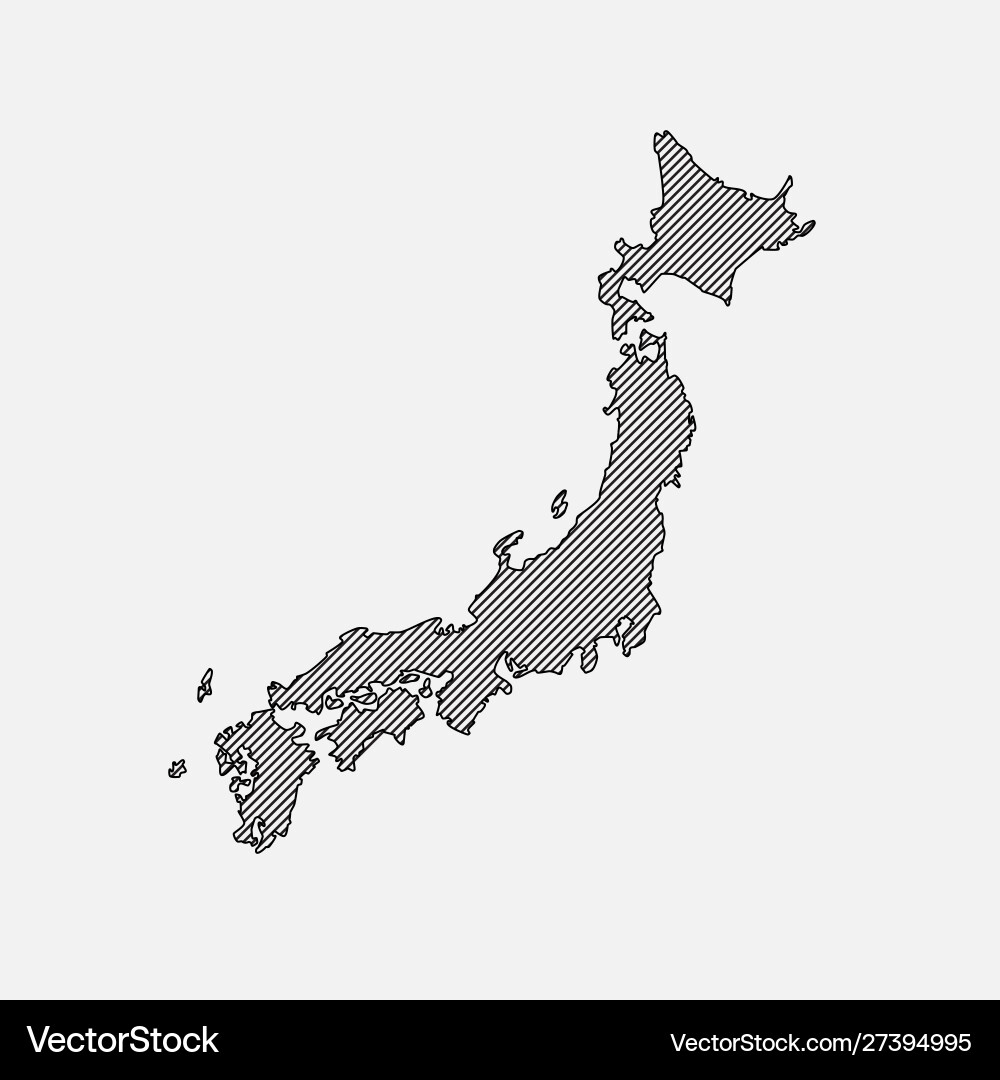 Japan islands country map creative lines Vector Image