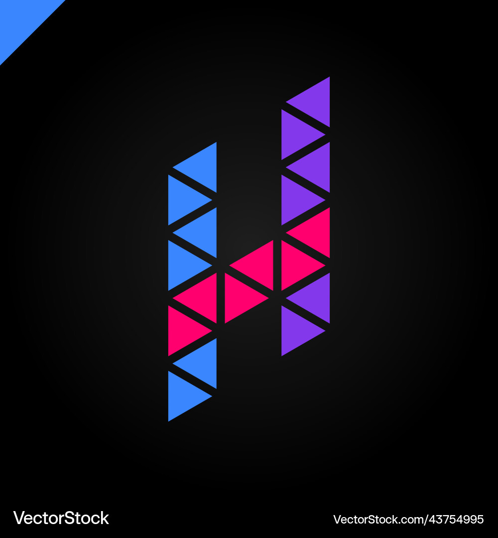 Letter h logo icon with origami triangle symbol Vector Image