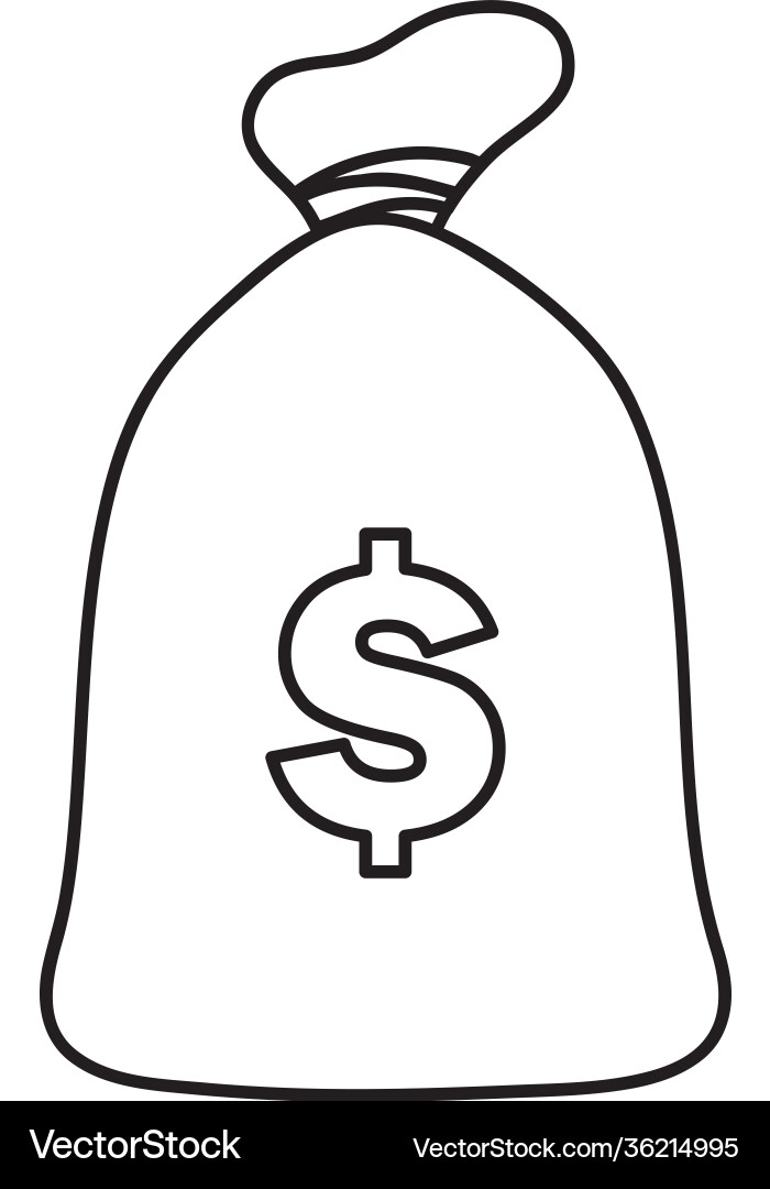 Money bag icon line style Royalty Free Vector Image