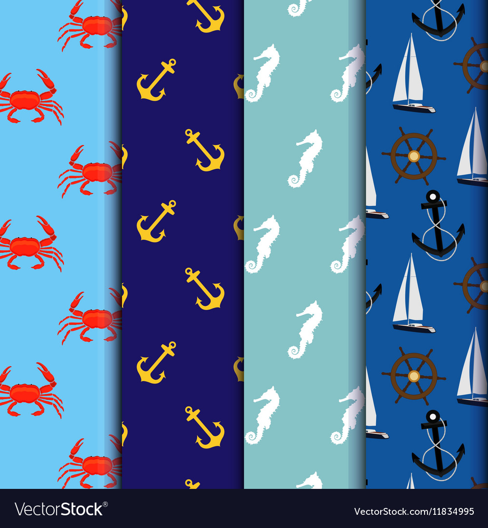 Navy Seashell Pattern Royalty Free Vector Image