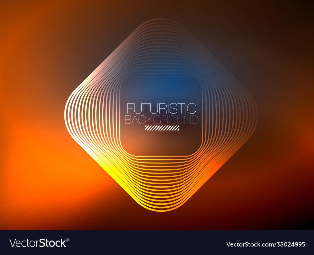 Neon color square shape lines abstract background Vector Image