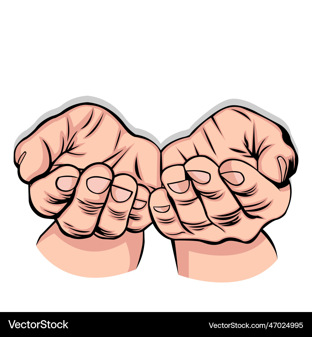 Open palm hand muslim prayer symbol Royalty Free Vector
