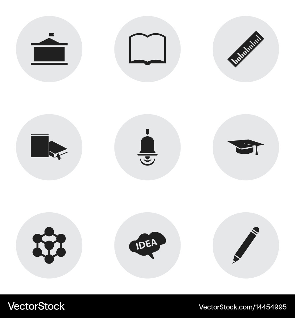 Set of 9 editable graduation icons includes Vector Image