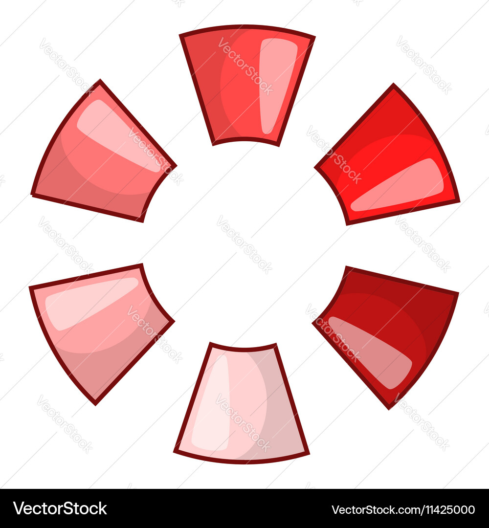 Abstract red circle icon cartoon style Royalty Free Vector