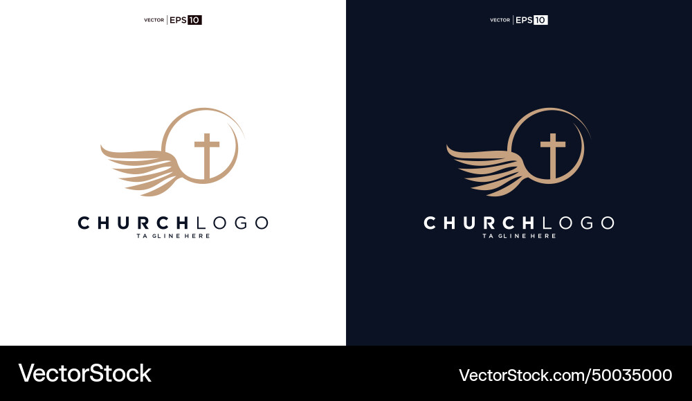 Church logo design inspiration Royalty Free Vector Image