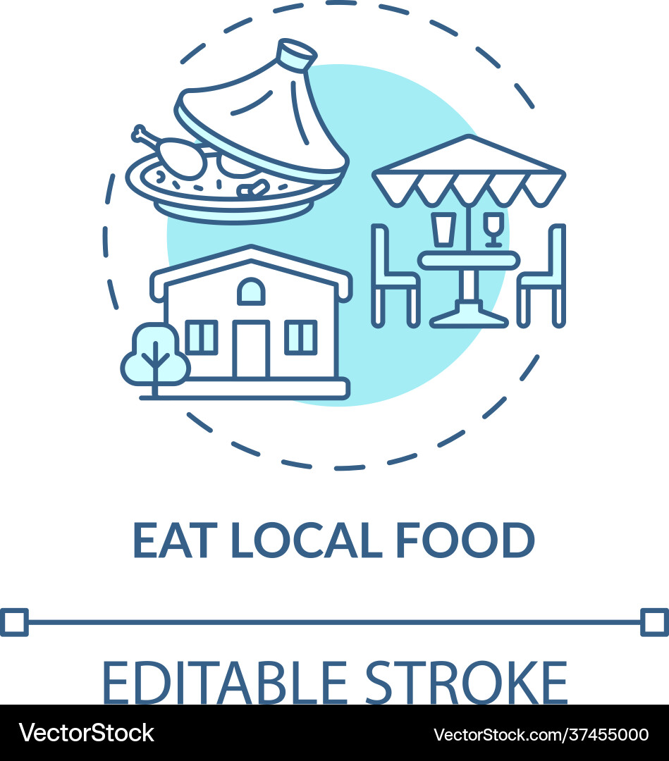 Eat local food concept icon Royalty Free Vector Image