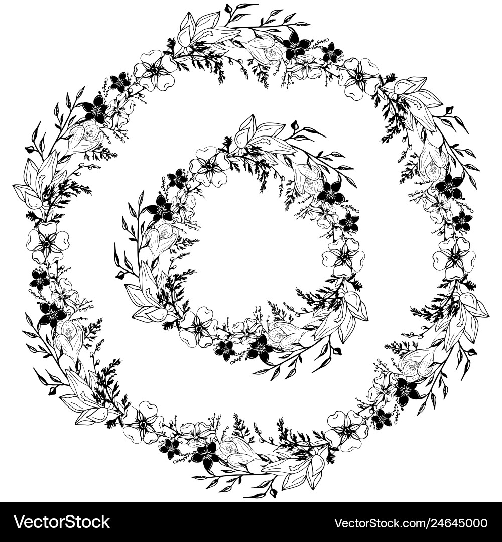 Floral garland Royalty Free Vector Image - VectorStock