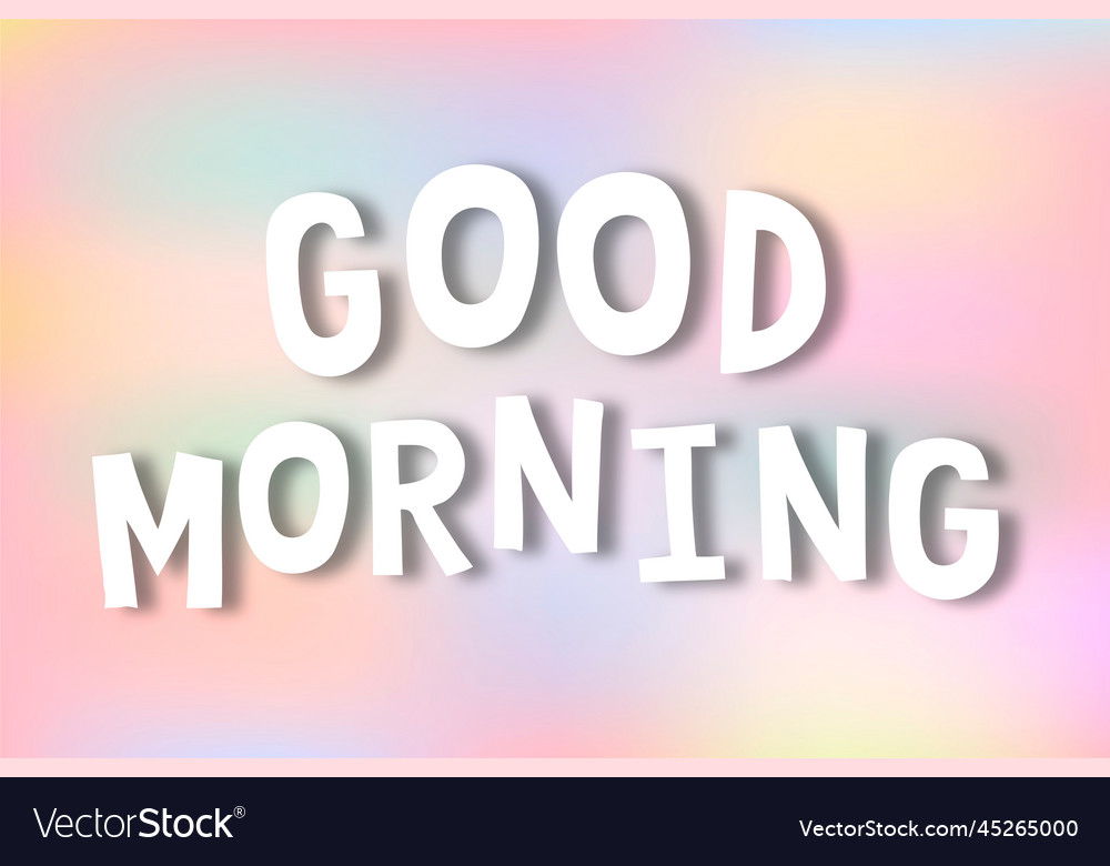 Good morning doodle typography on a pastel Vector Image