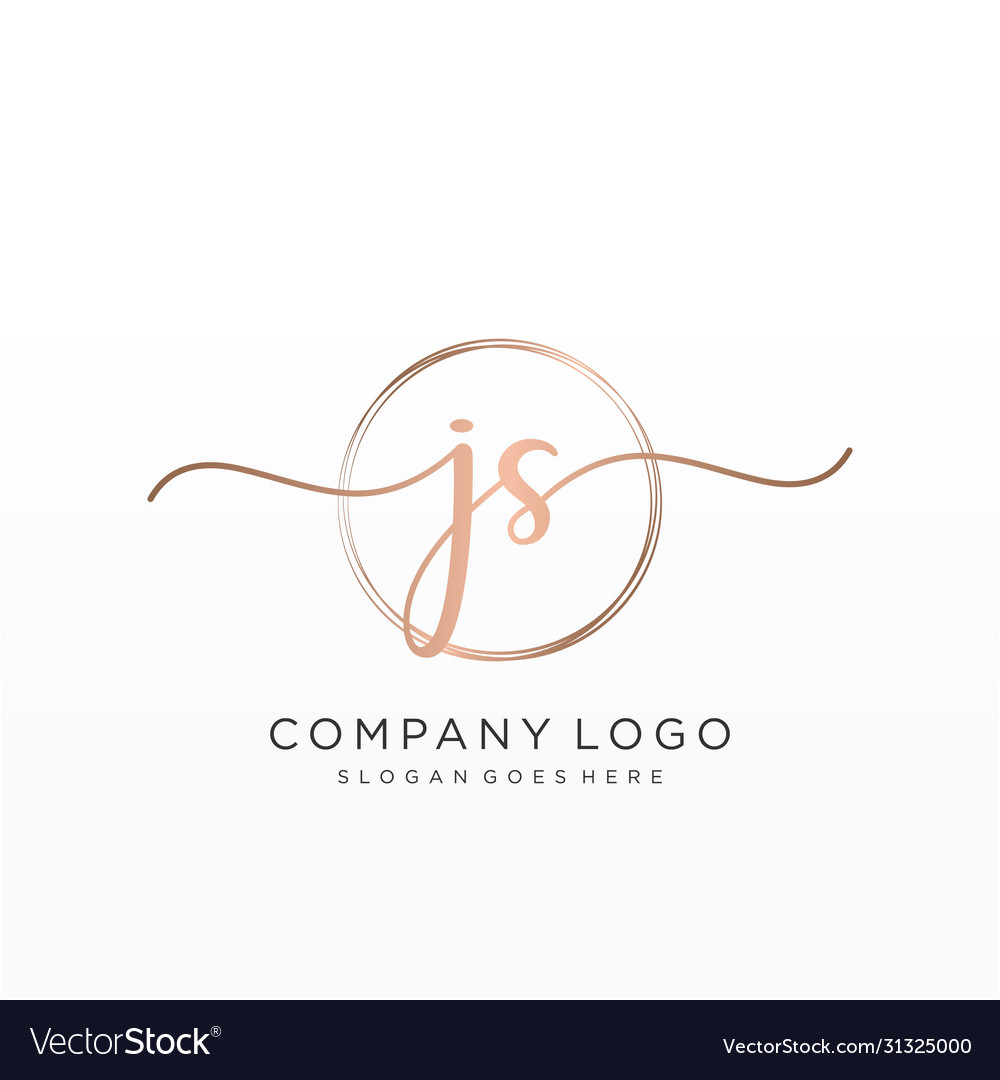 Js initial handwriting logo design Royalty Free Vector Image
