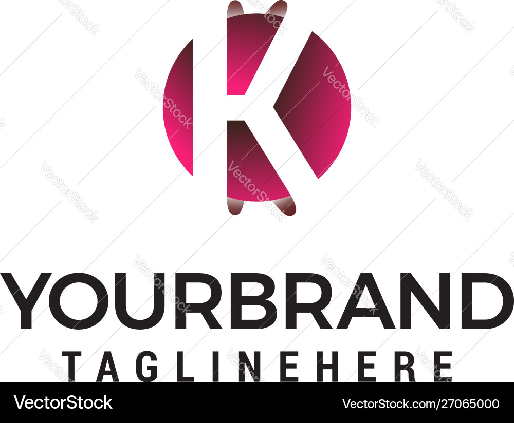 Letter k in circle shape logo design concept Vector Image