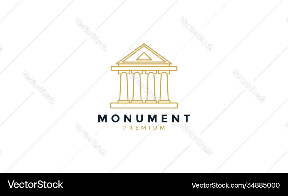 Monument building outline line simple logo icon Vector Image