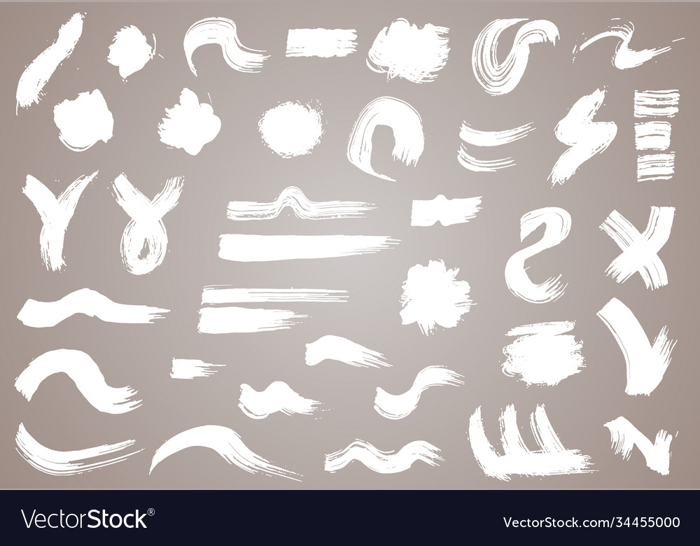 Paint brush white ink grunge brush strokes Vector Image Paint brush white ink grunge brush strokes Vector Image