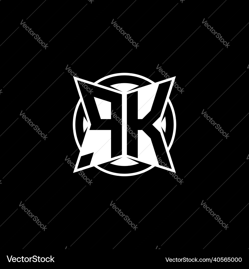 Pk logo monogram design template Royalty Free Vector Image