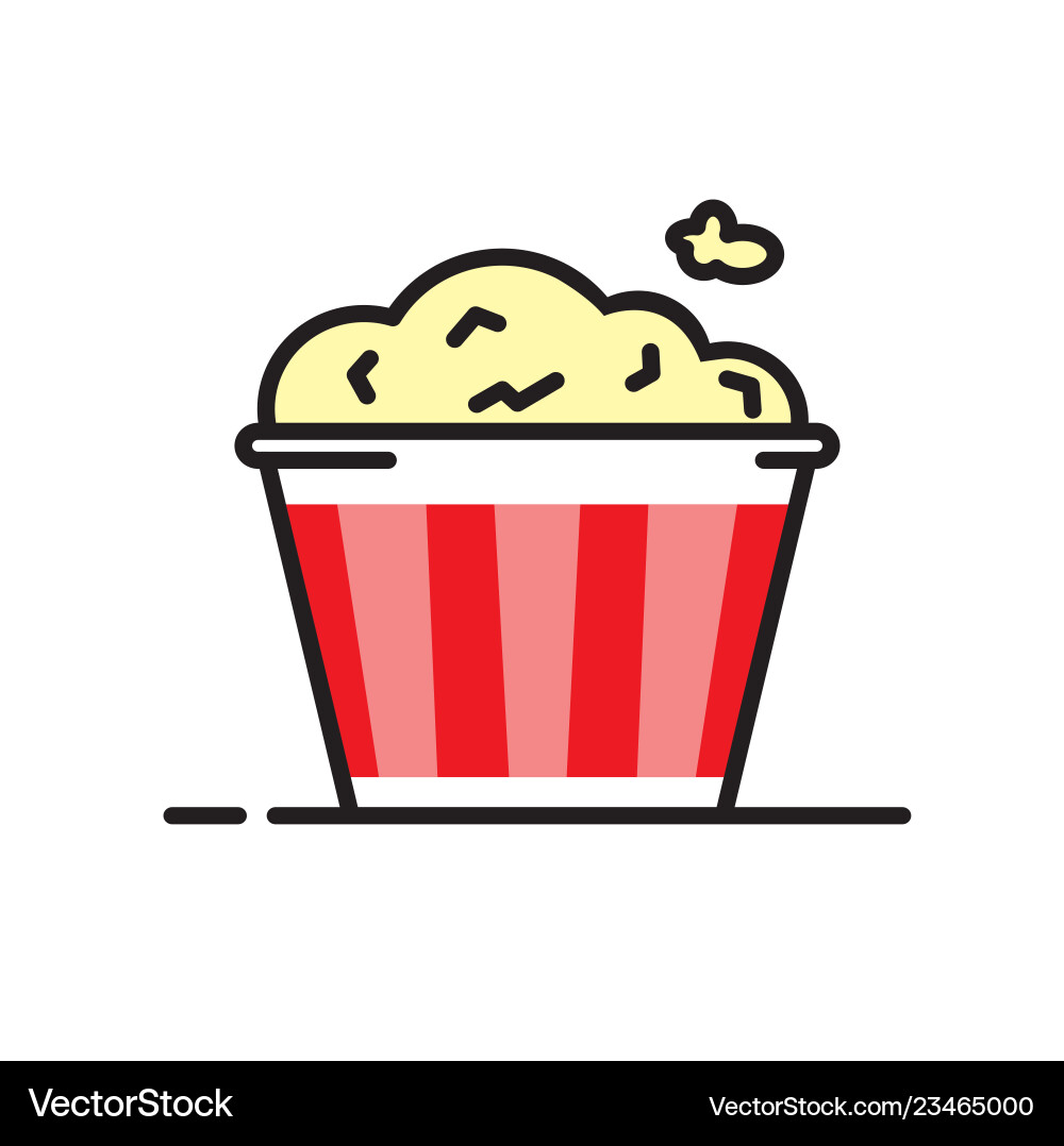 Popcorn icon on white background for graphic Vector Image