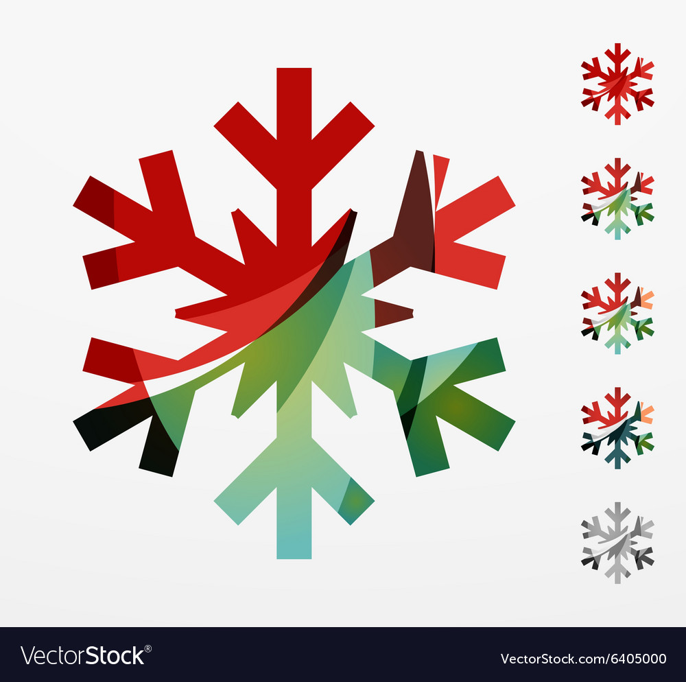Set of abstract colorful snowflake logo icons Vector Image