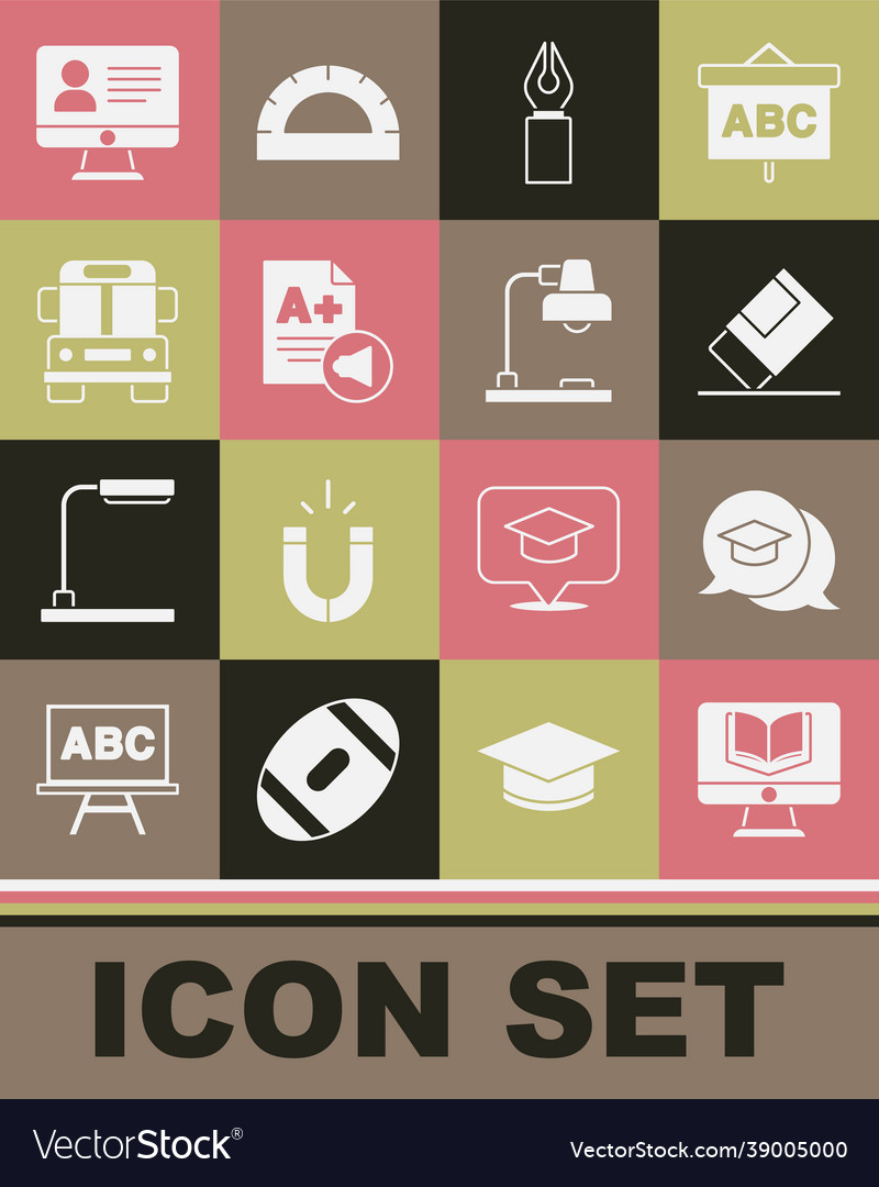Set online class graduation cap speech bubble Vector Image Set online class graduation cap speech bubble Vector Image