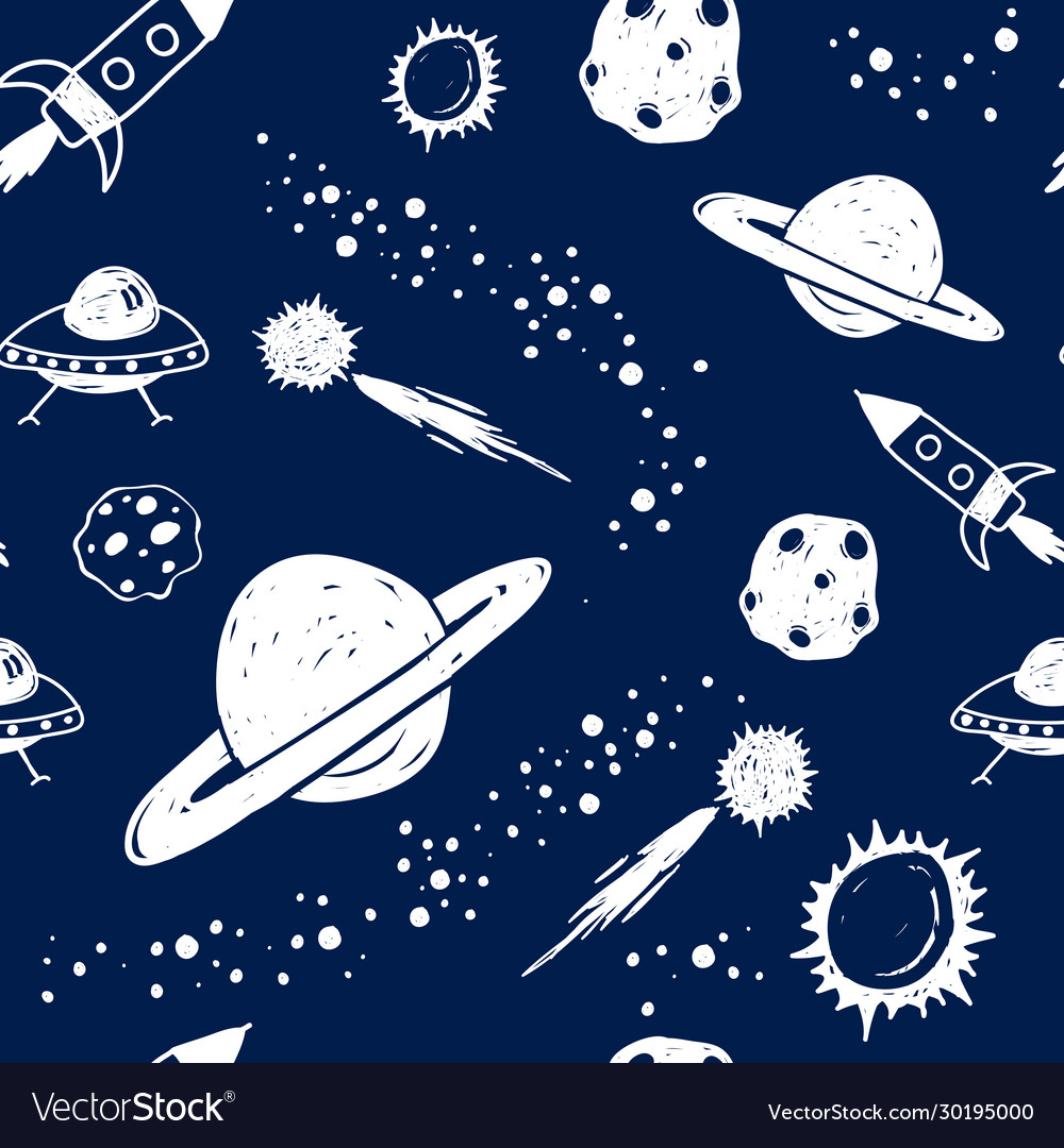 Space pattern Royalty Free Vector Image - VectorStock