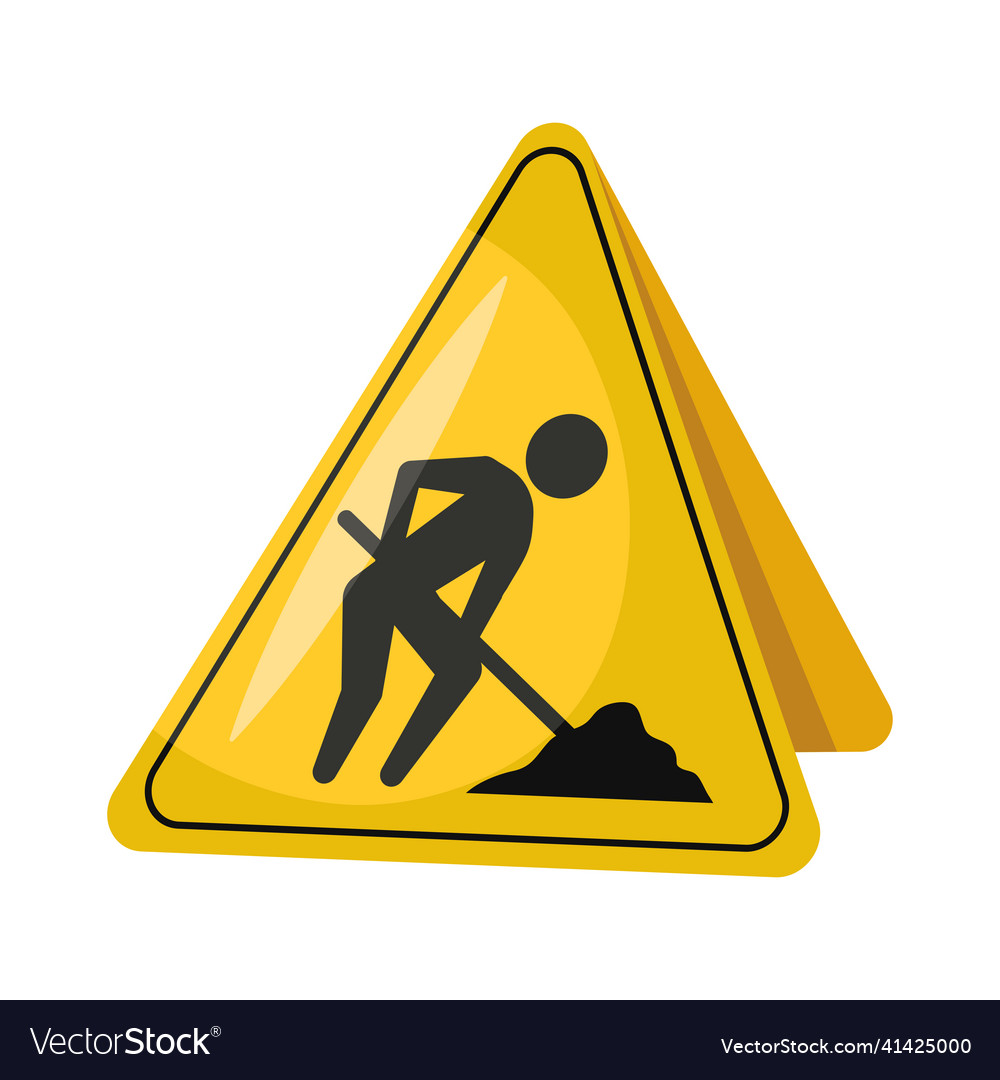 Under construction triangle signal Royalty Free Vector Image