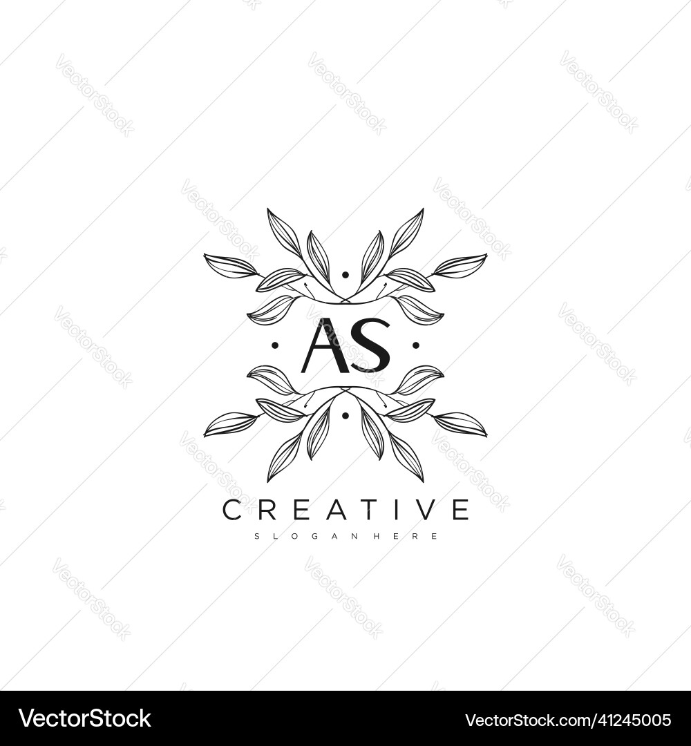 As initial letter flower logo template premium art