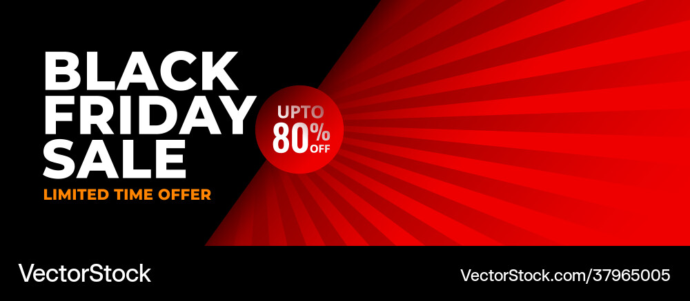 Black friday red and abstract banner design Vector Image