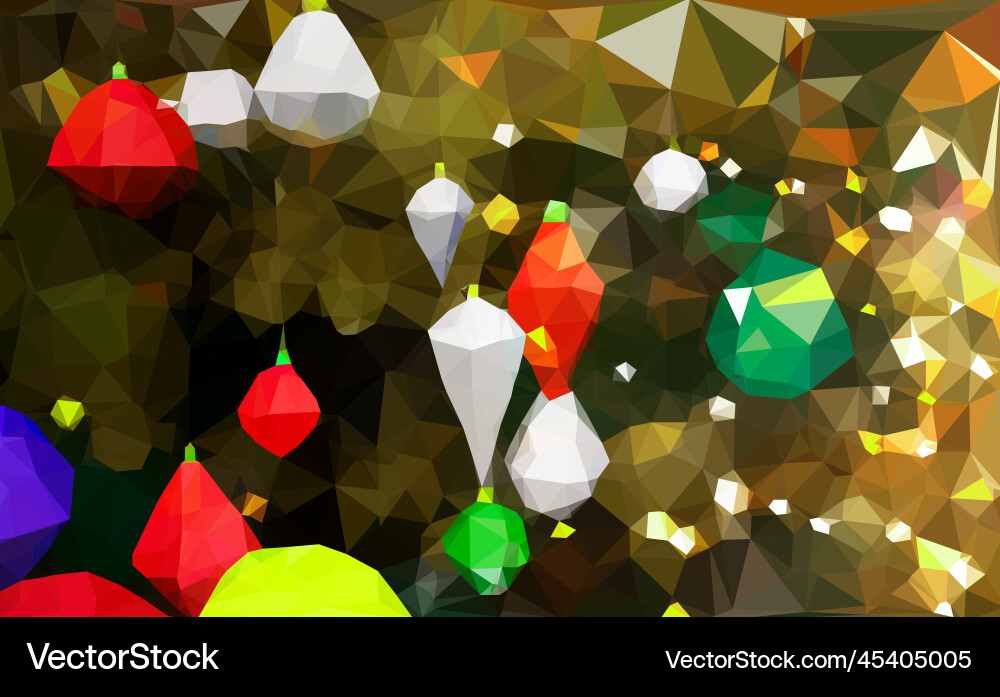 Christmas tree decorated with colorful low poly Vector Image