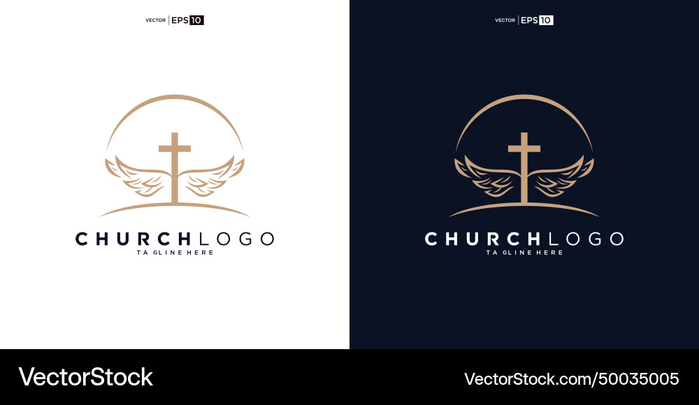 Church logo design inspiration Royalty Free Vector Image