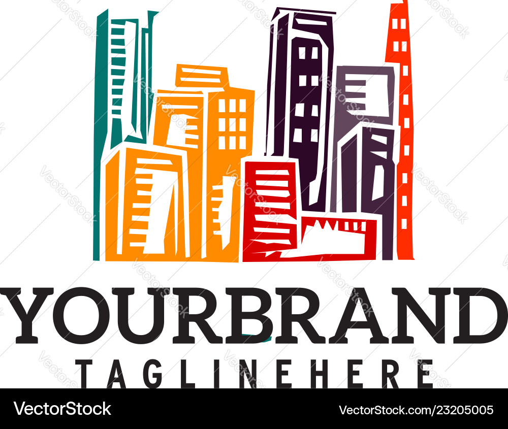 City town logo template design Royalty Free Vector Image