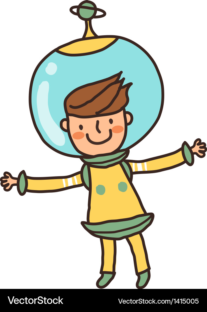 Close-up of boy flying Royalty Free Vector Image