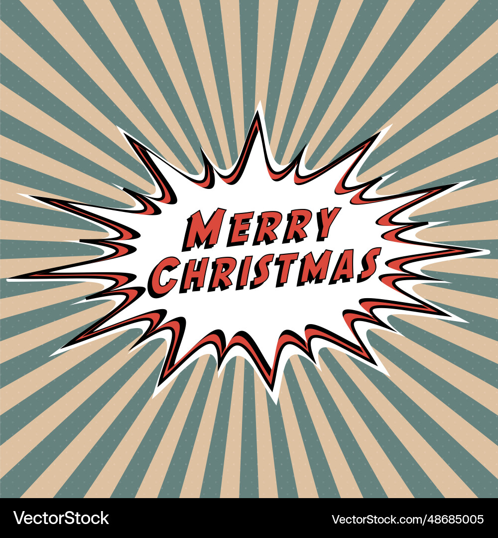 Congratulatory banner merry christmas comic Vector Image