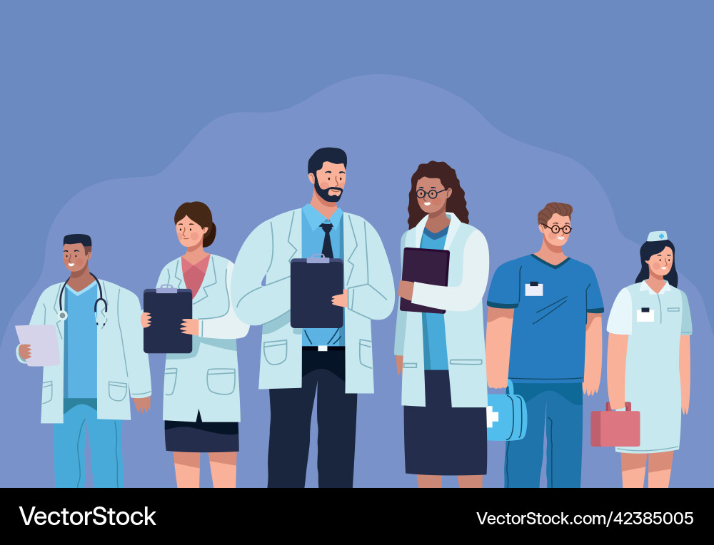 Healthcare Professionals Group Royalty Free Vector Image