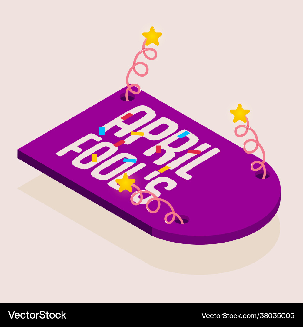 Isolated mark purple april fools Royalty Free Vector Image