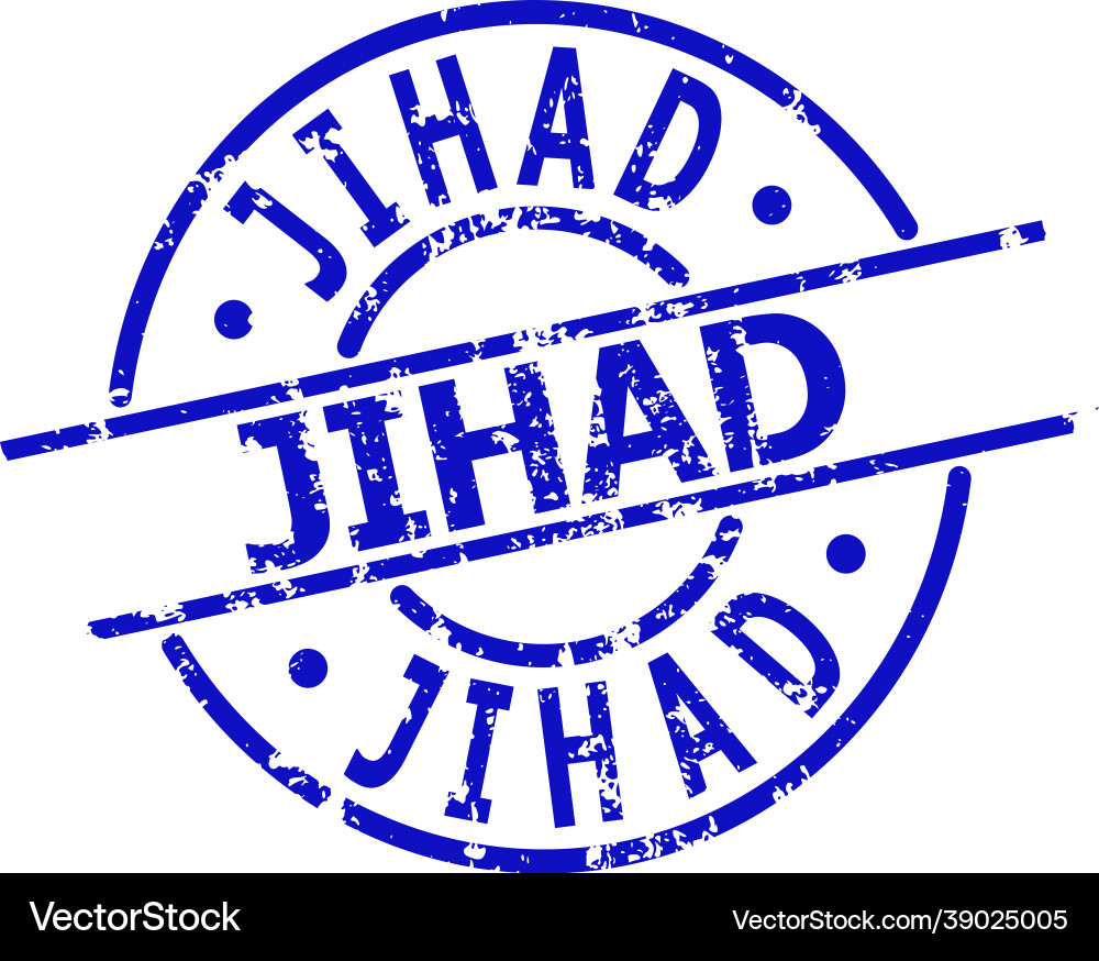 Jihad blue round unclean badge Royalty Free Vector Image