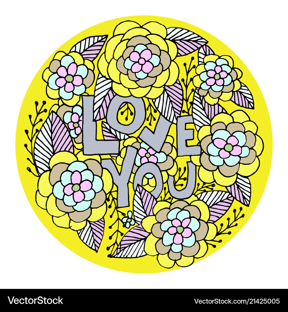 Love you hand lettering Royalty Free Vector Image