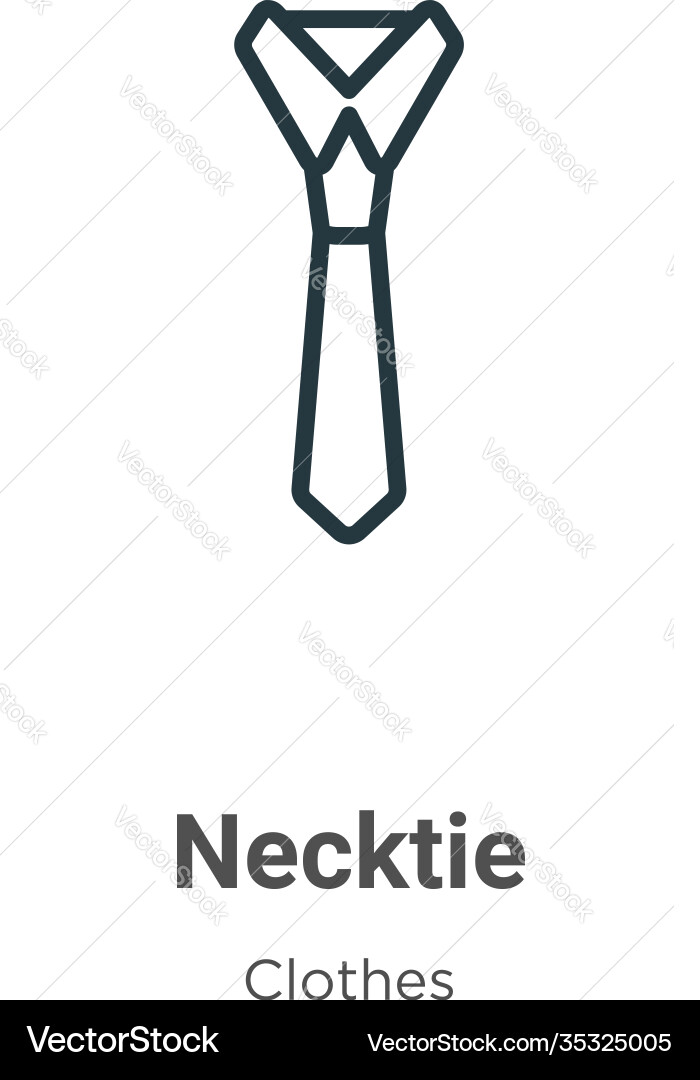 Necktie outline icon thin line black icon Vector Image