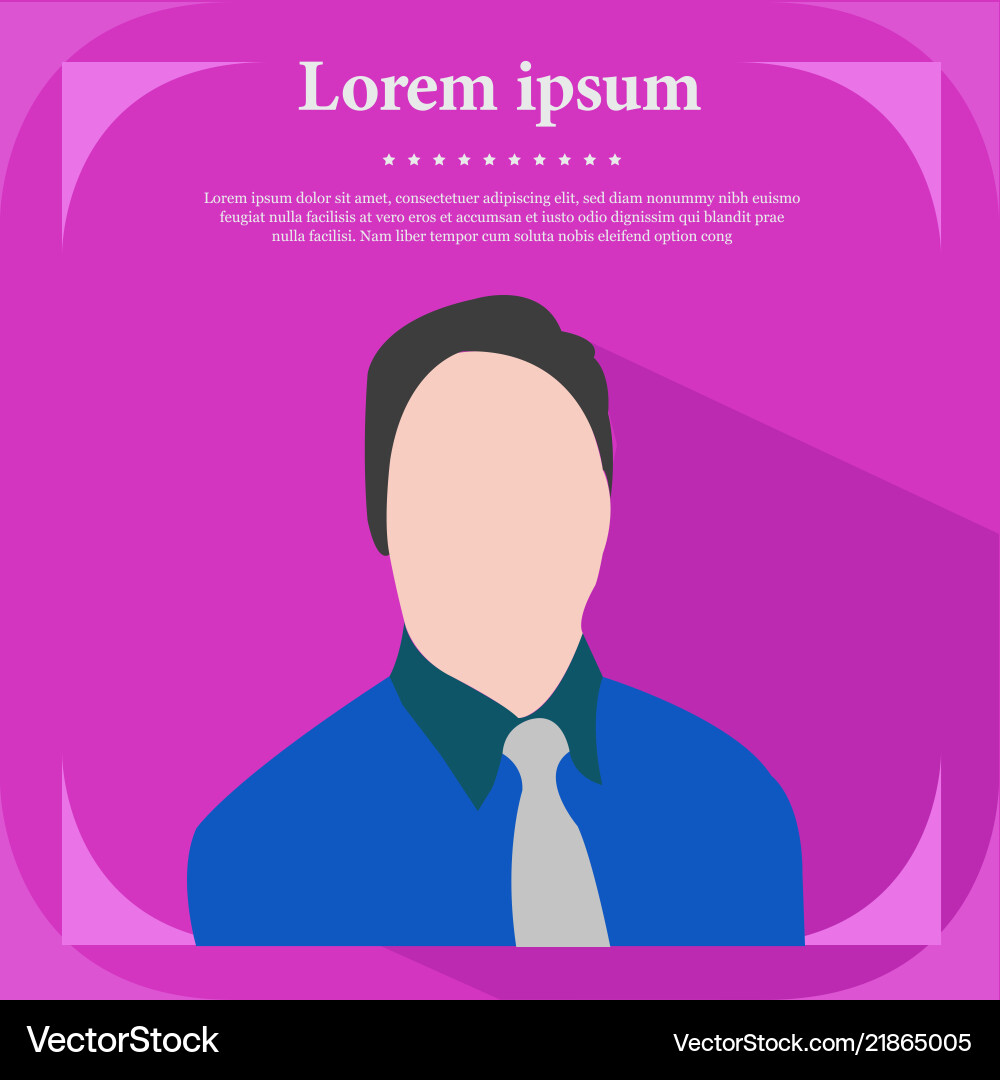 Professional profile icon male portrait flat Vector Image