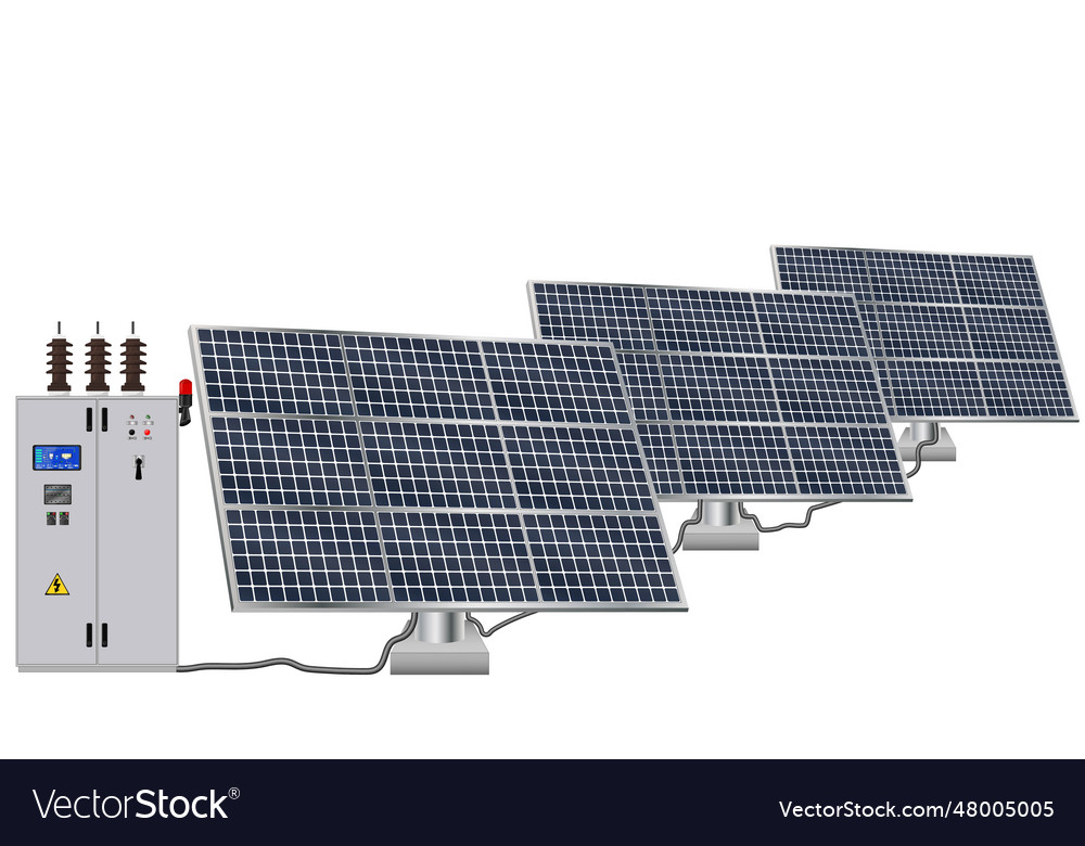 Realistic 3d photovoltaic module isolated Vector Image