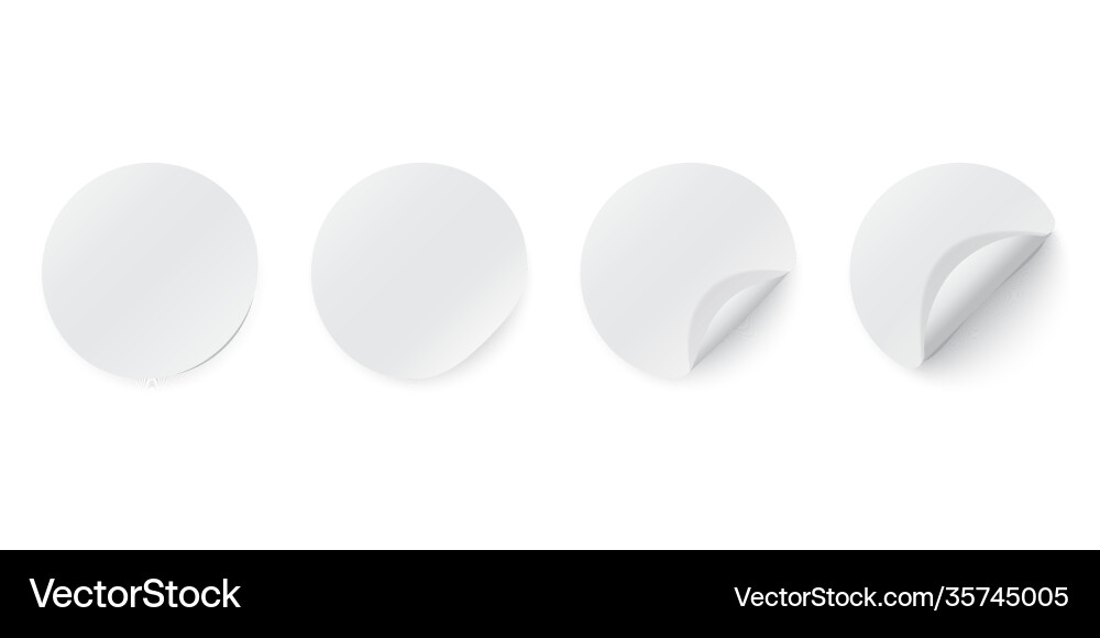 Round paper sticker template with edge and shadow Vector Image