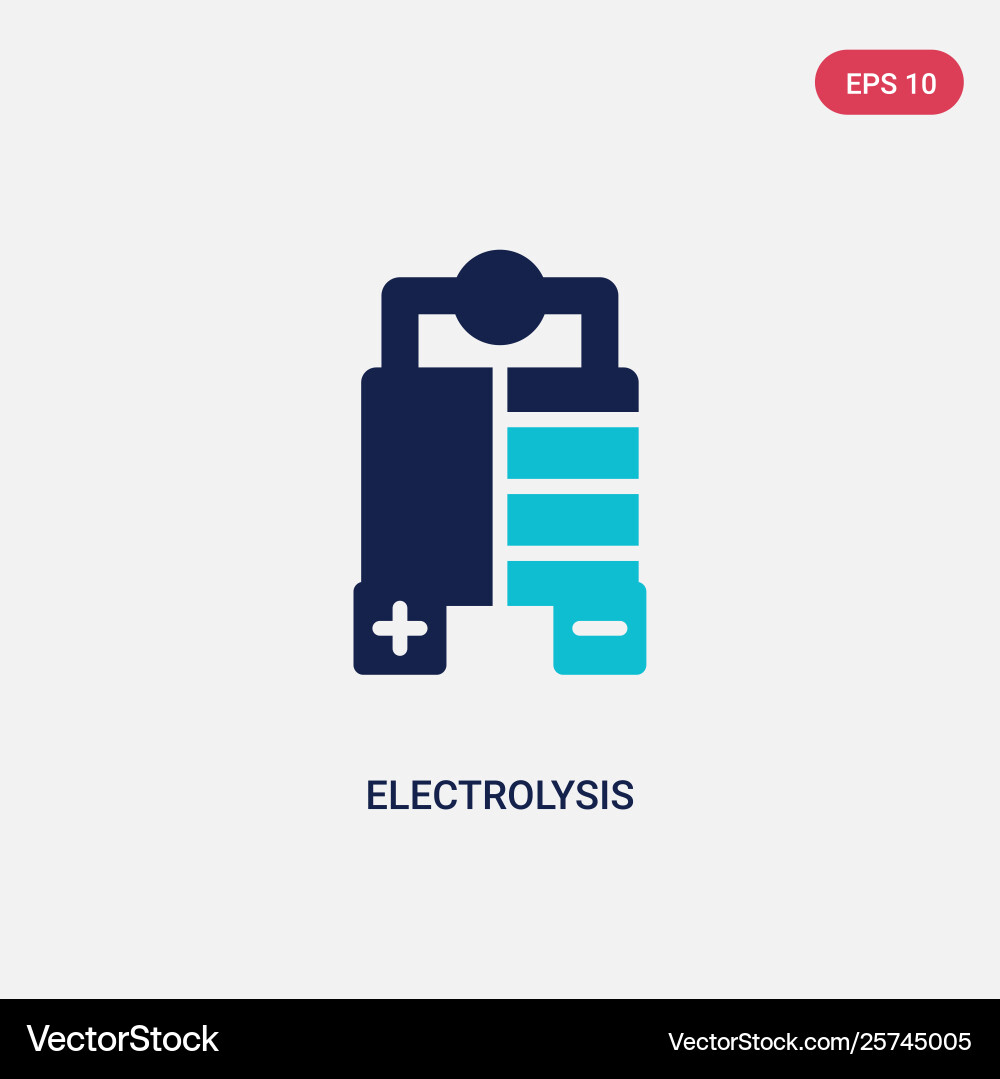 Two color electrolysis icon from industry concept Vector Image