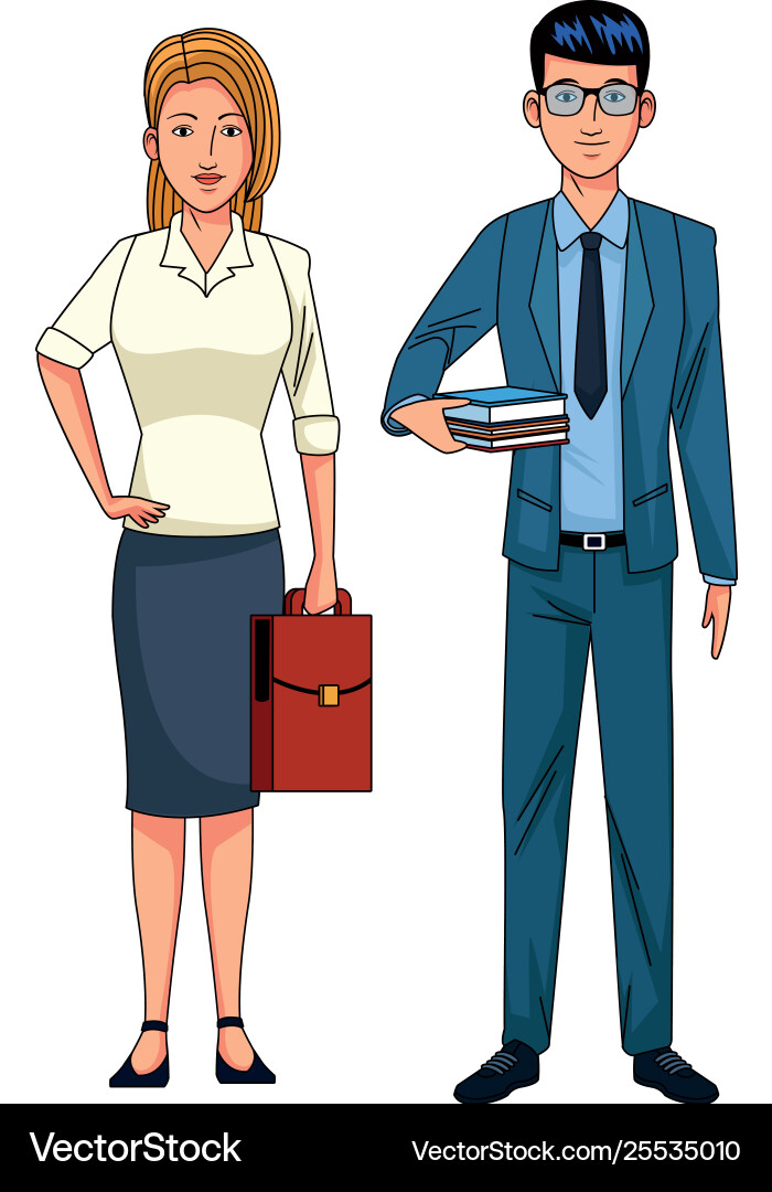 Business couple avatar Royalty Free Vector Image