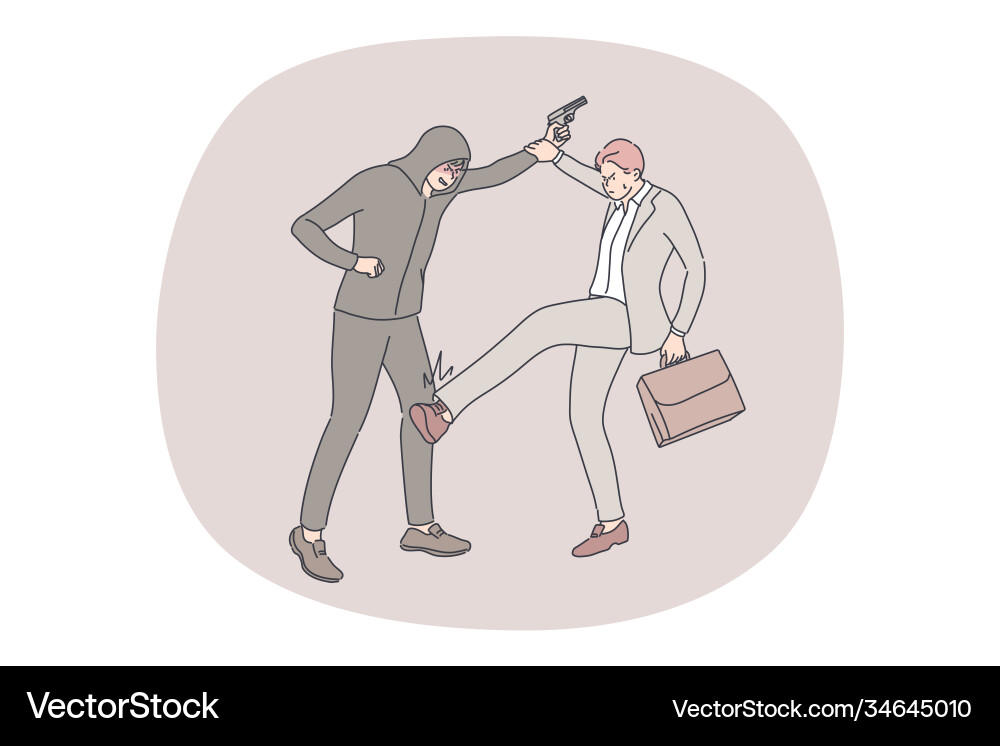 Business robbery crime concept Royalty Free Vector Image