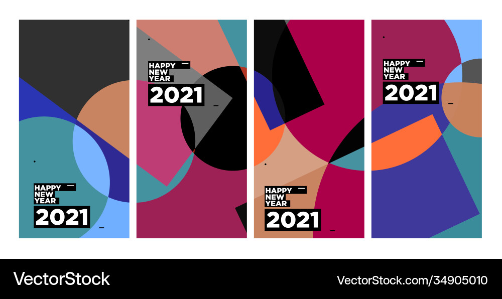 Colorful abstract background set for new year Vector Image