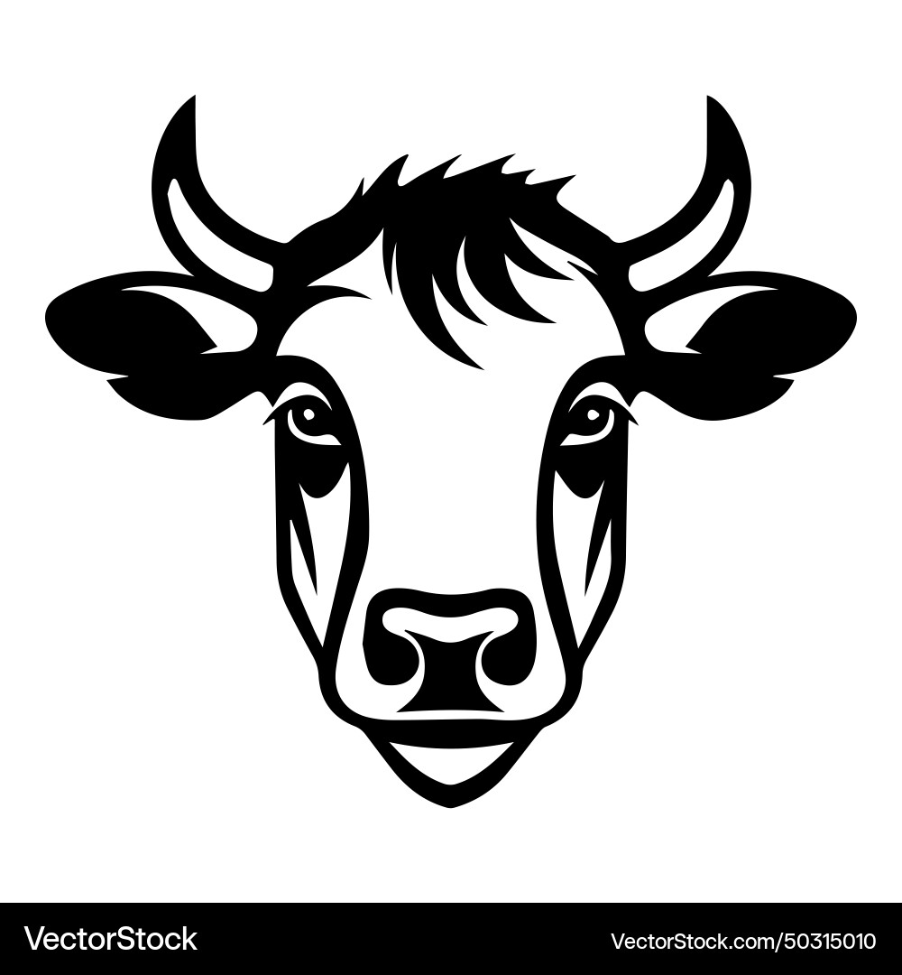 Cow flat icon isolated on white background Vector Image