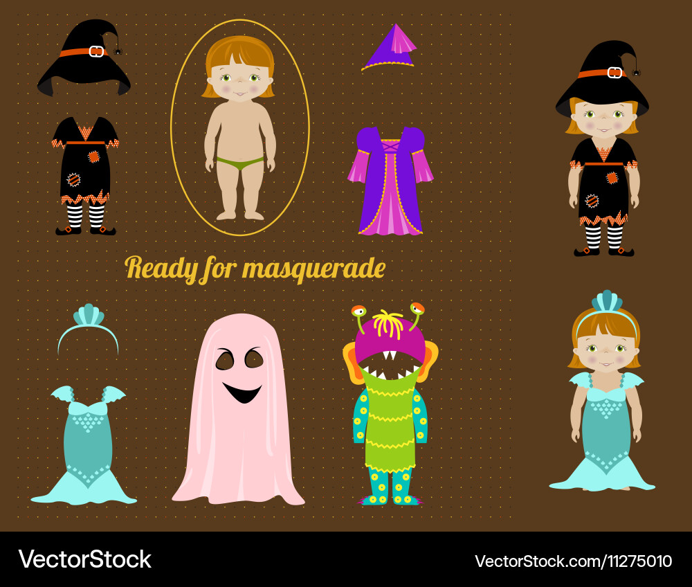 Fancy dresses collection for girl Royalty Free Vector Image