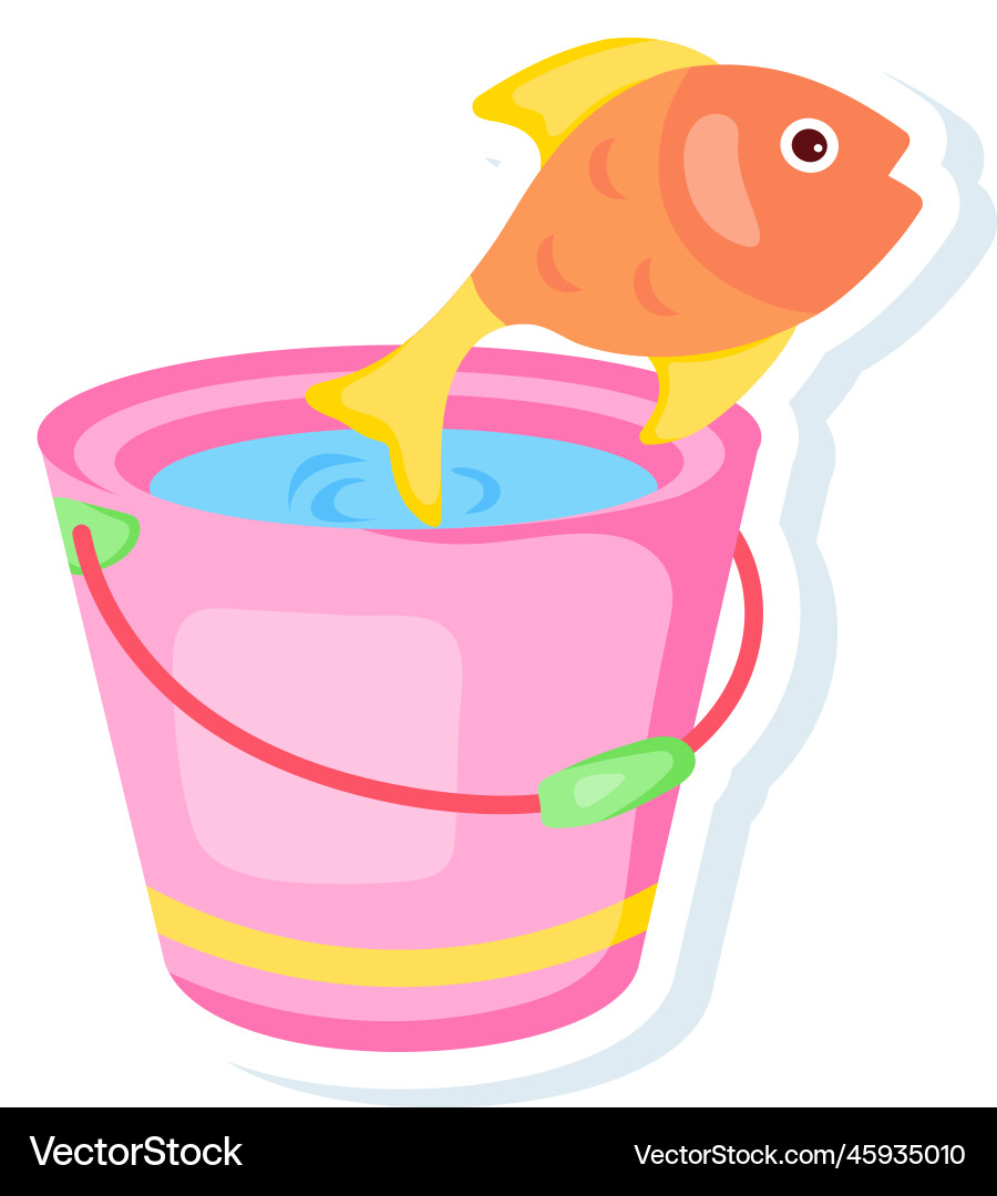 Fish bucket Royalty Free Vector Image - VectorStock